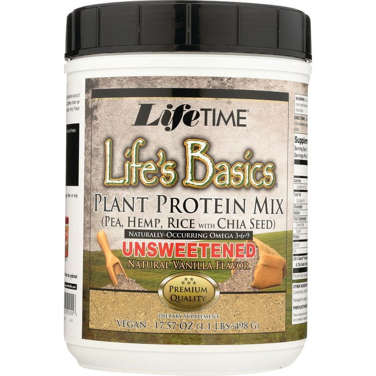 LifeTime Vitamins - Life's Basics Plant Protein Unsweetened Vanilla - 1 ...