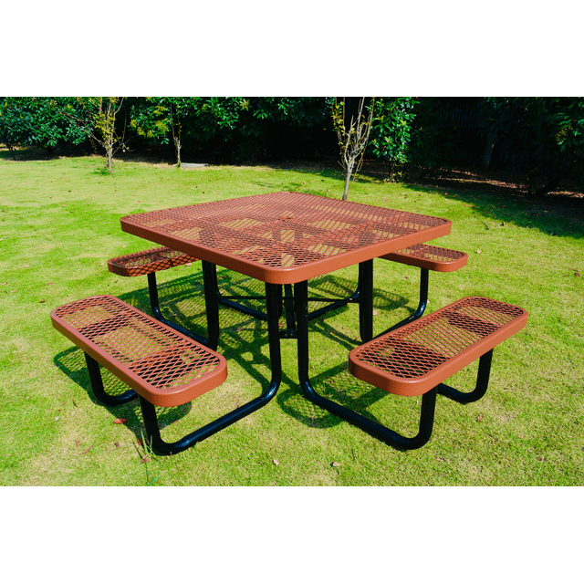 LifeYard 46" Steel Square Picnic Table,Expanded, Metal Outdoor Table ...