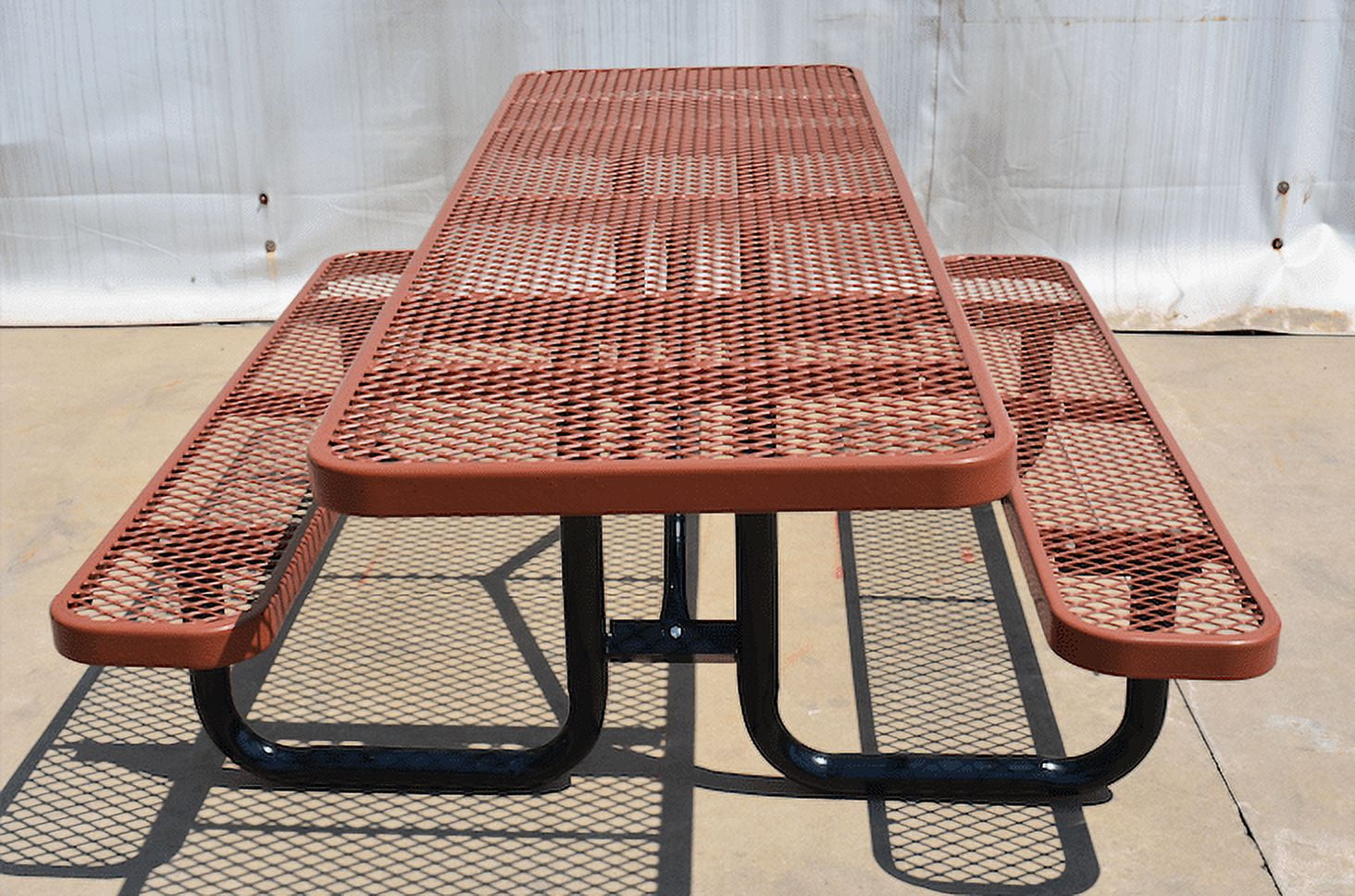 Lifeyard 8' Rectangular Metal Picnic Table, 96x62in, Brown, Durable ...