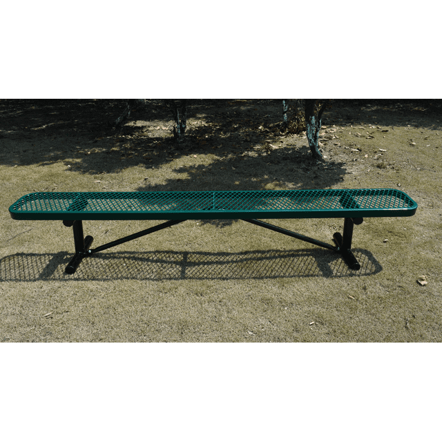 LifeYard Outdoor Bench w/o Backrest, 96in, Steel Bench, Expanded Metal ...