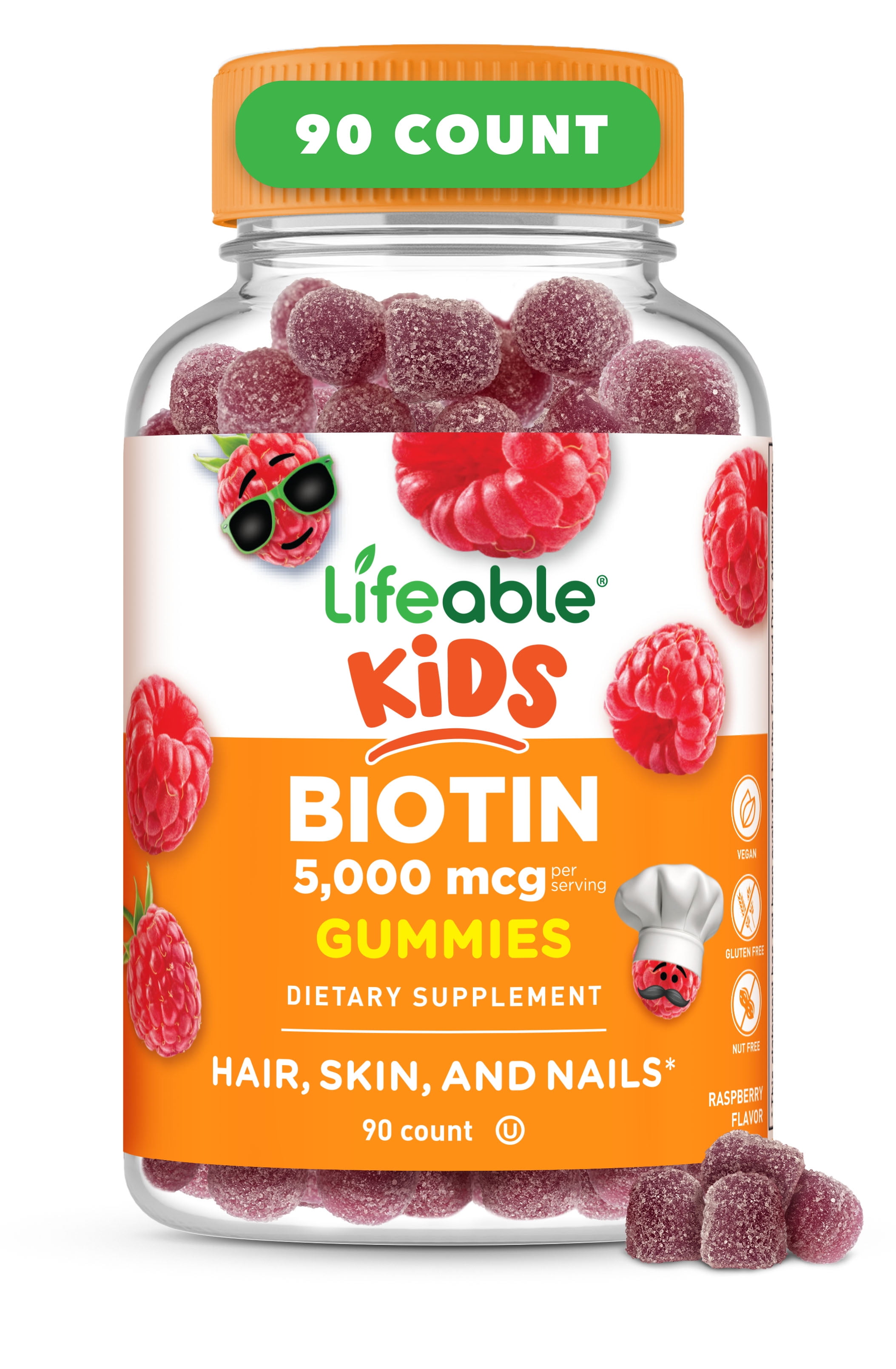 Lifeable Biotin Hair Vitamin Growth Gummies, 5000mcg, for Skin and ...