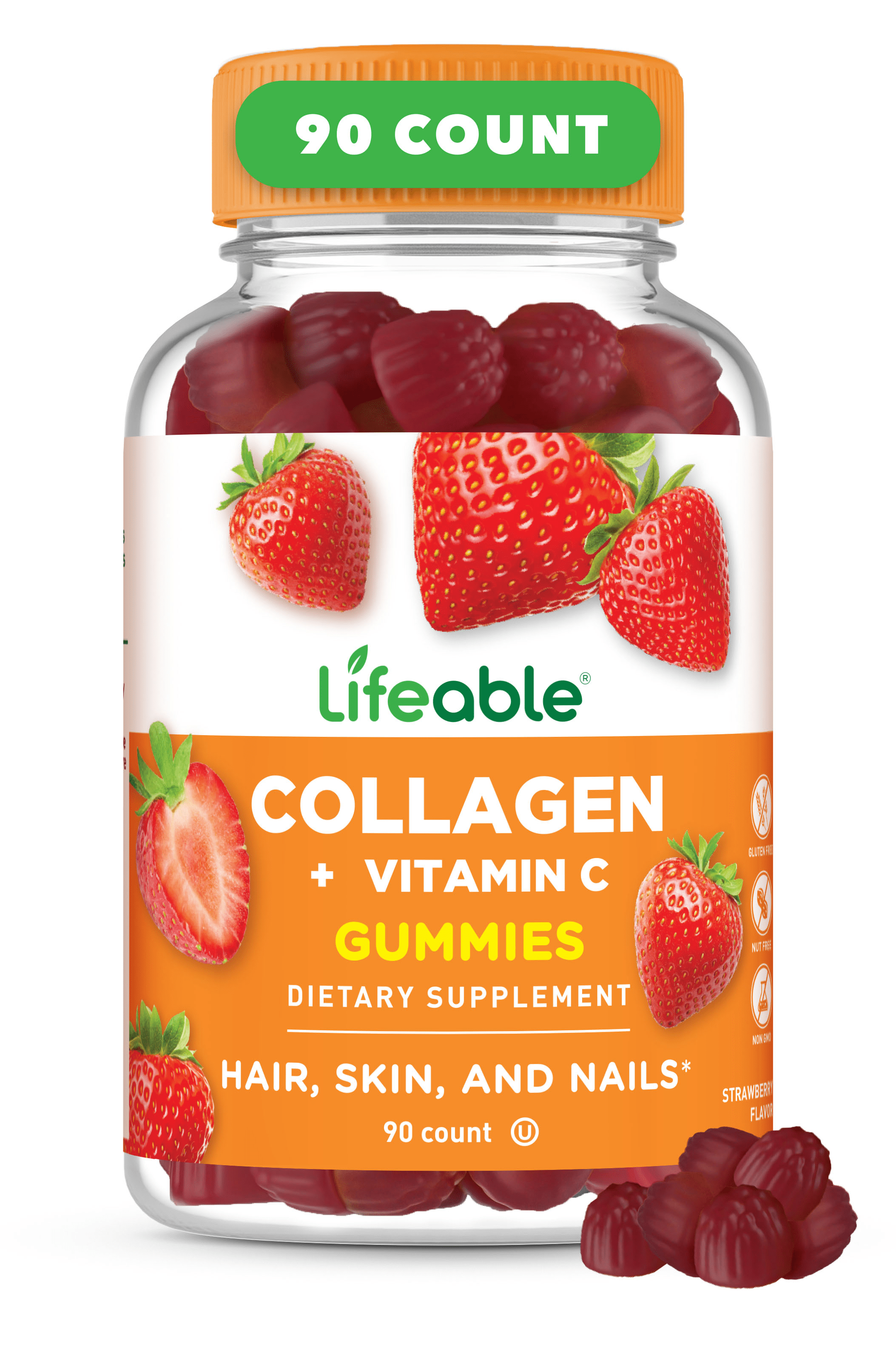 Lifeable Collagen with Vitamin C – 100 mg – 90 Gummies - Walmart.com
