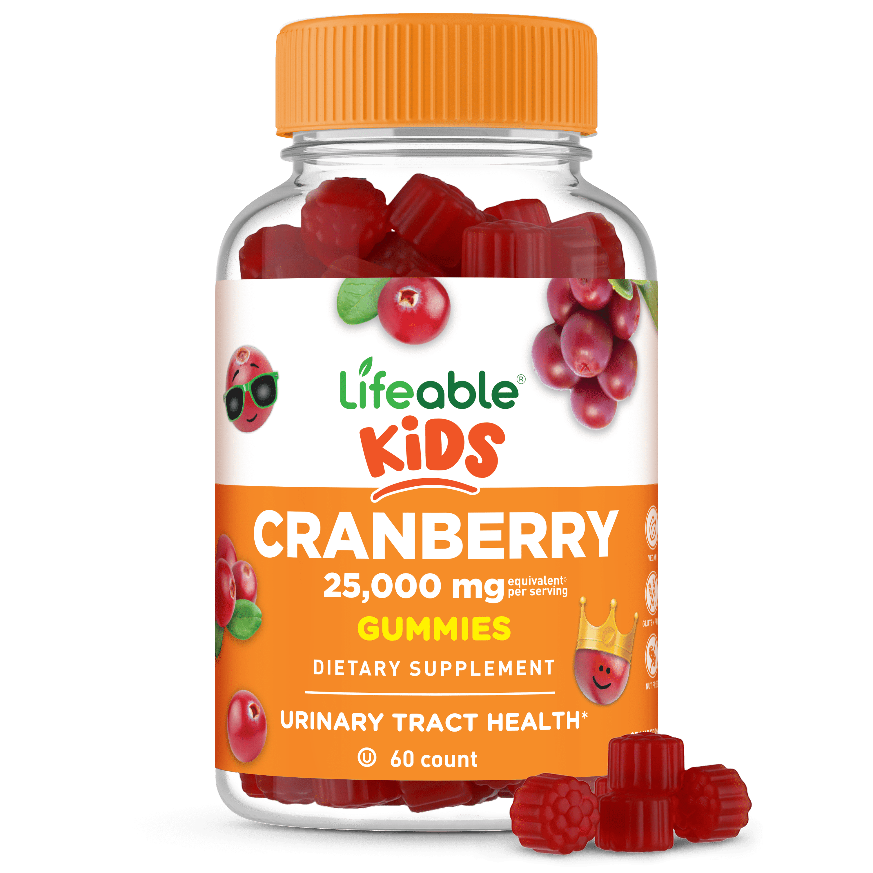 Lifeable Cranberry Gummies for Kids | 25000 mg Equivalency | Great ...