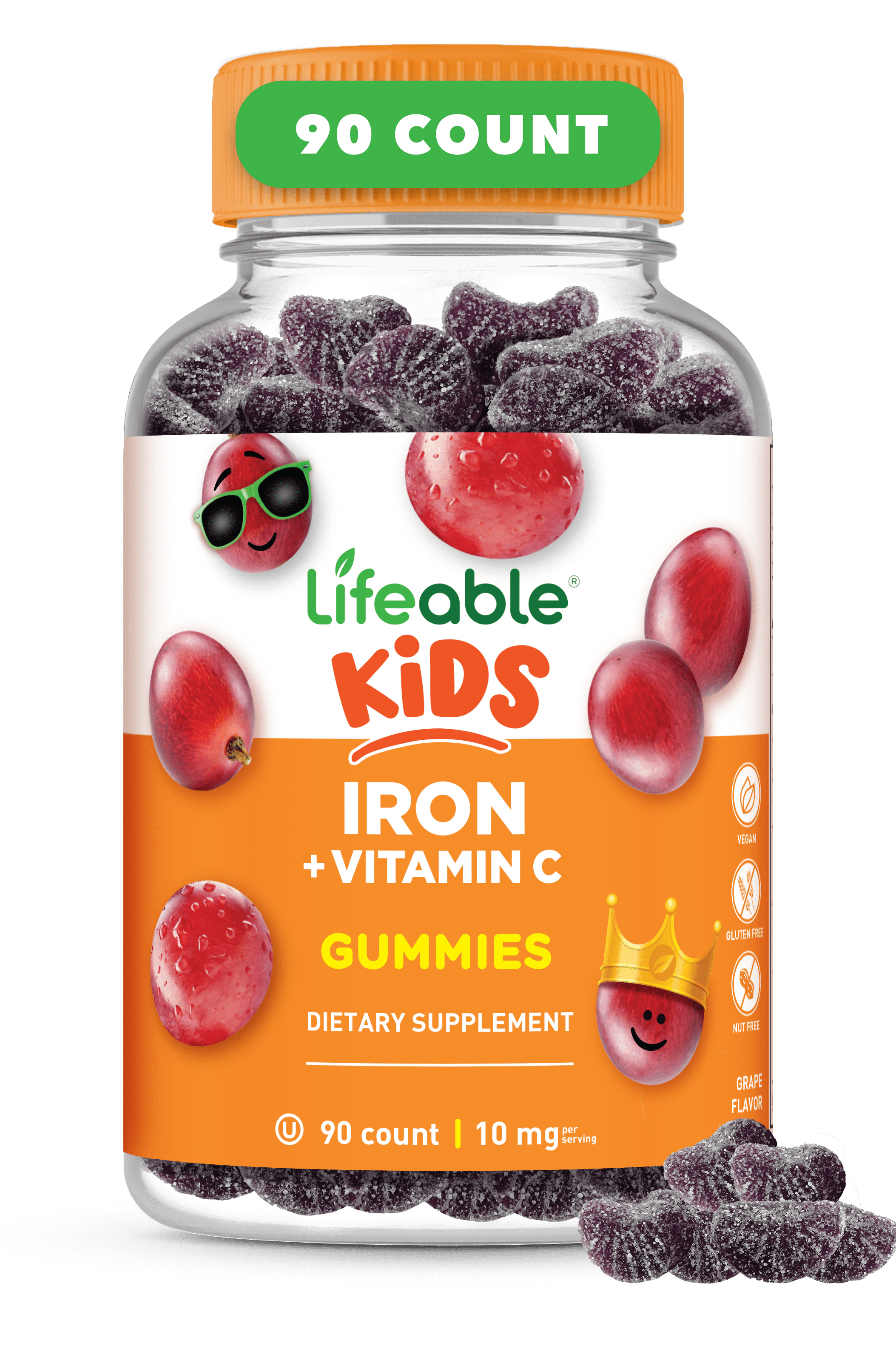 Lifeable Iron Gummies for Kids | with Vitamin C | 10mg Iron for Kids ...