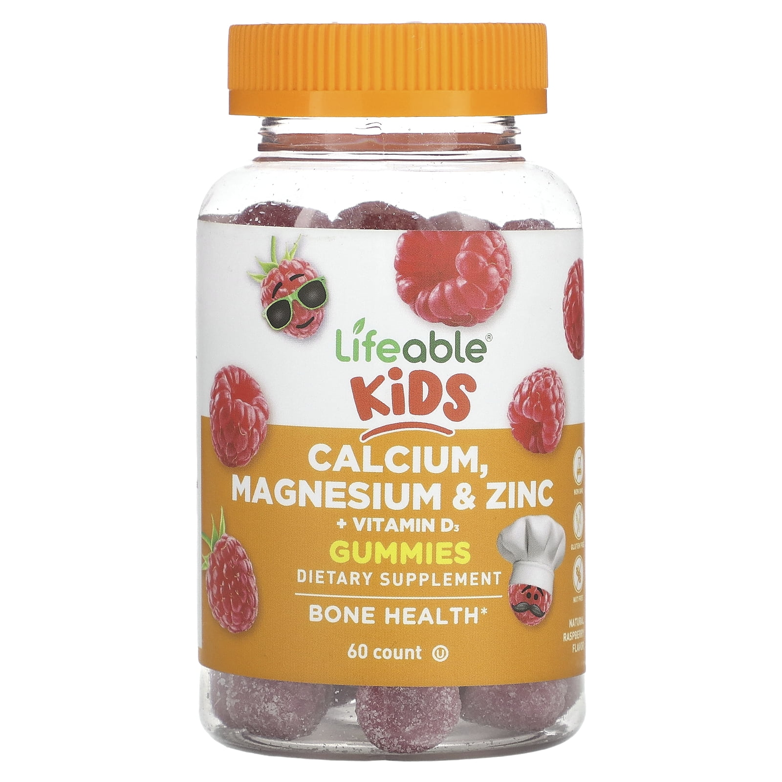 Lifeable Kids Calcium, Magnesium & Zinc + Vitamin D3 Gummies, Natural ...