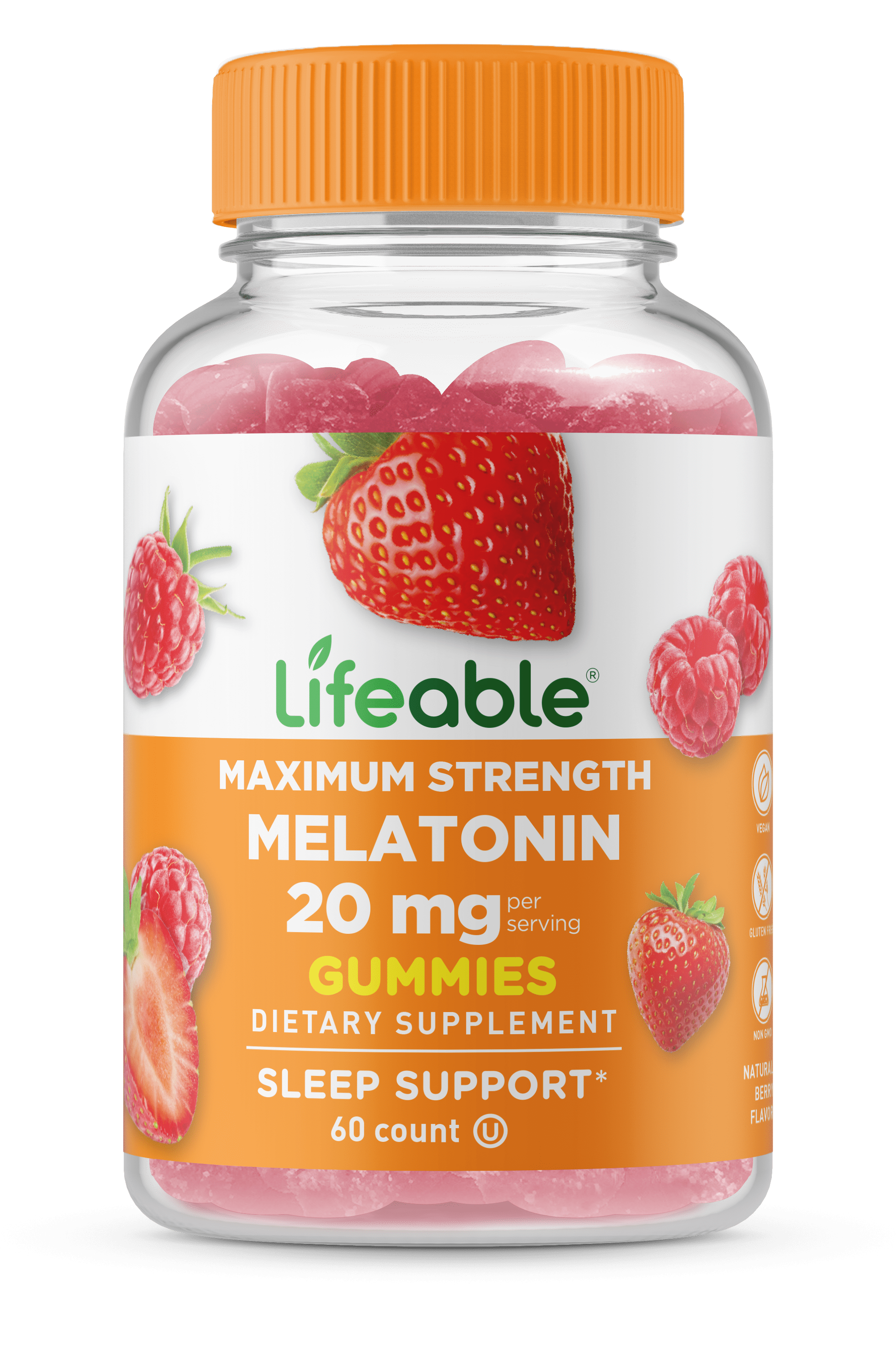 Lifeable Melatonin 20mg - Great Tasting Natural Flavor Gummy Supplement ...