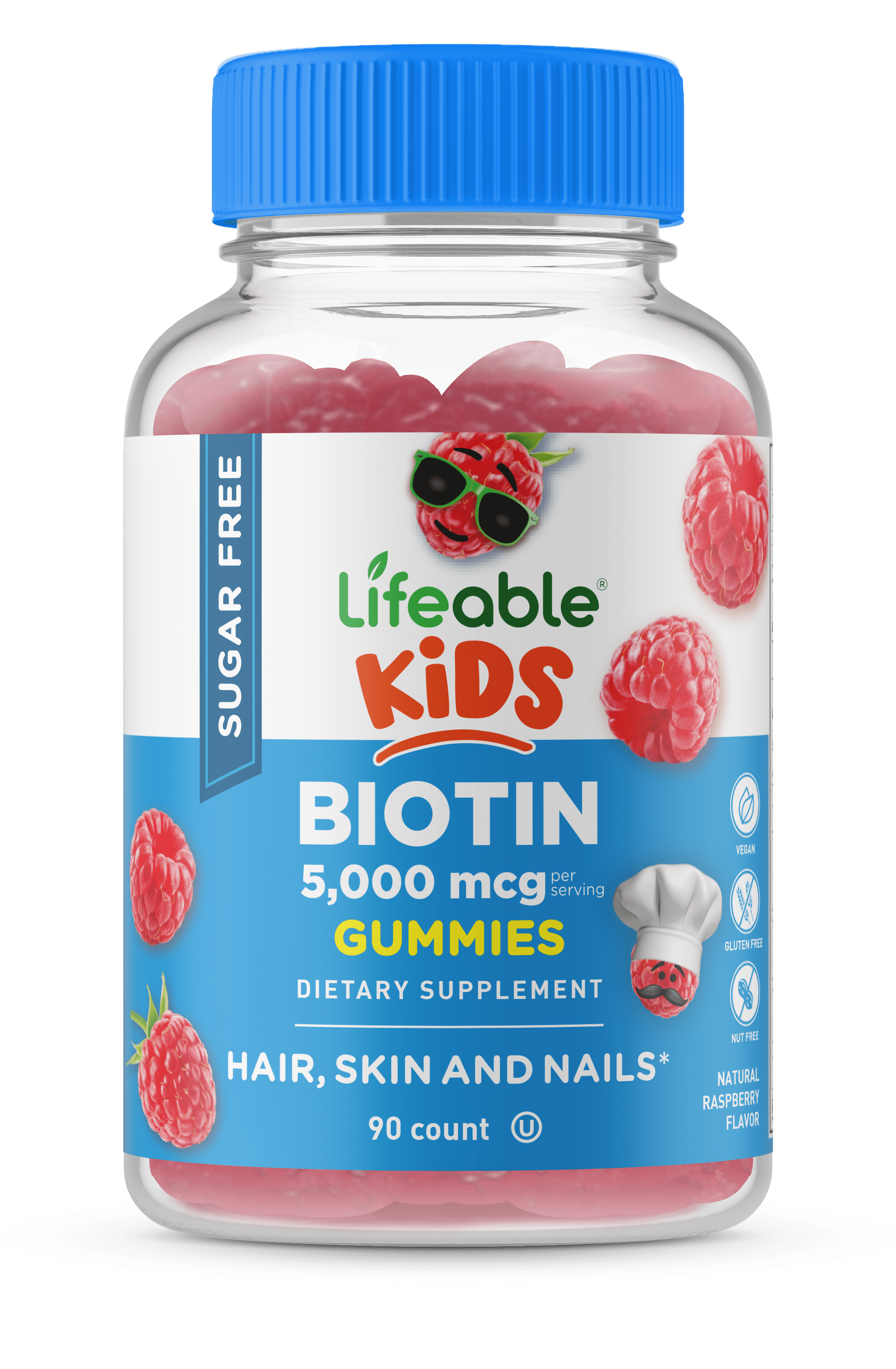 Lifeable Sugar Free Biotin 5000mcg - Hair, Skin & Nails Growth Vitamin ...