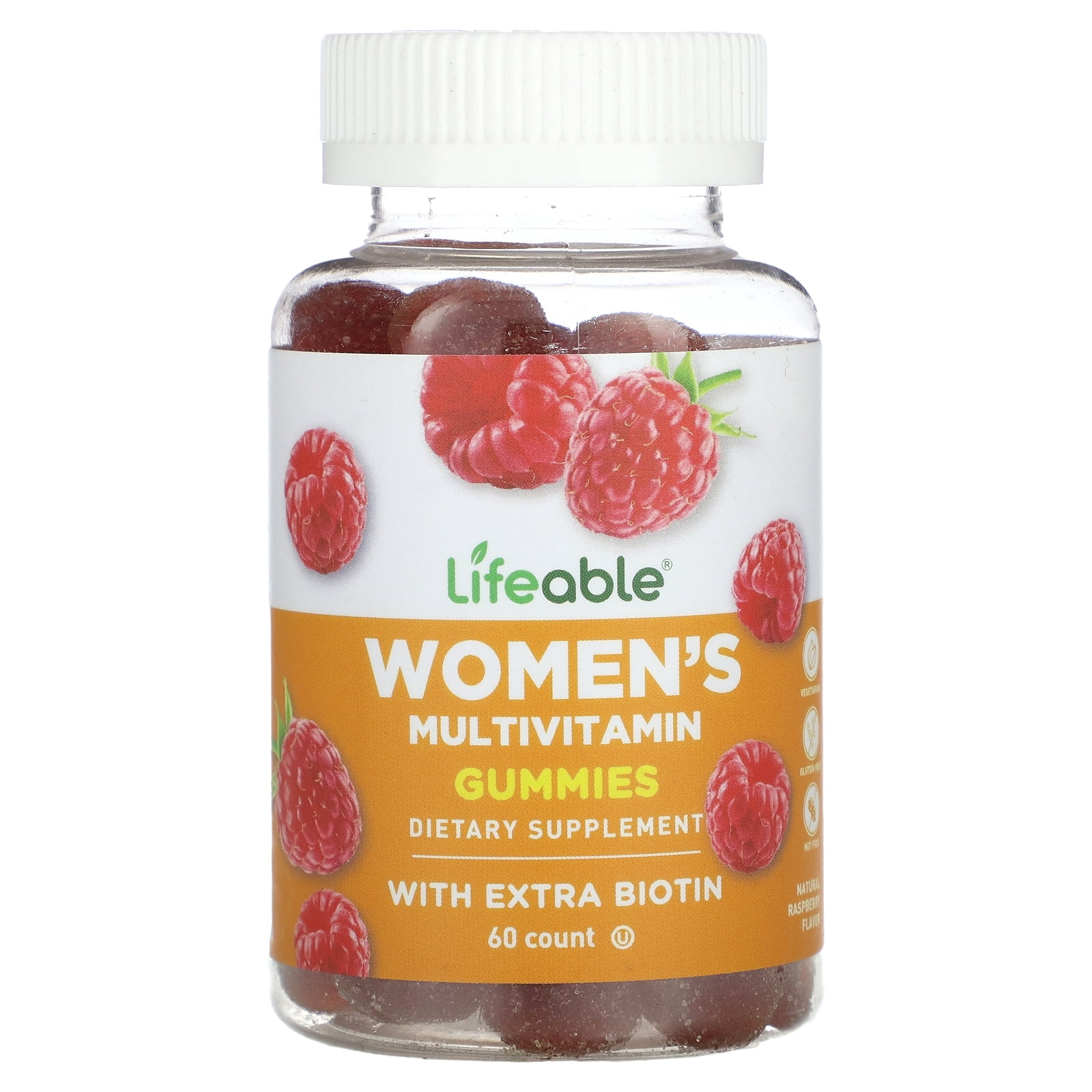 Lifeable Women's Multivitamin Gummies, Natural Raspberry, 60 Gummies ...