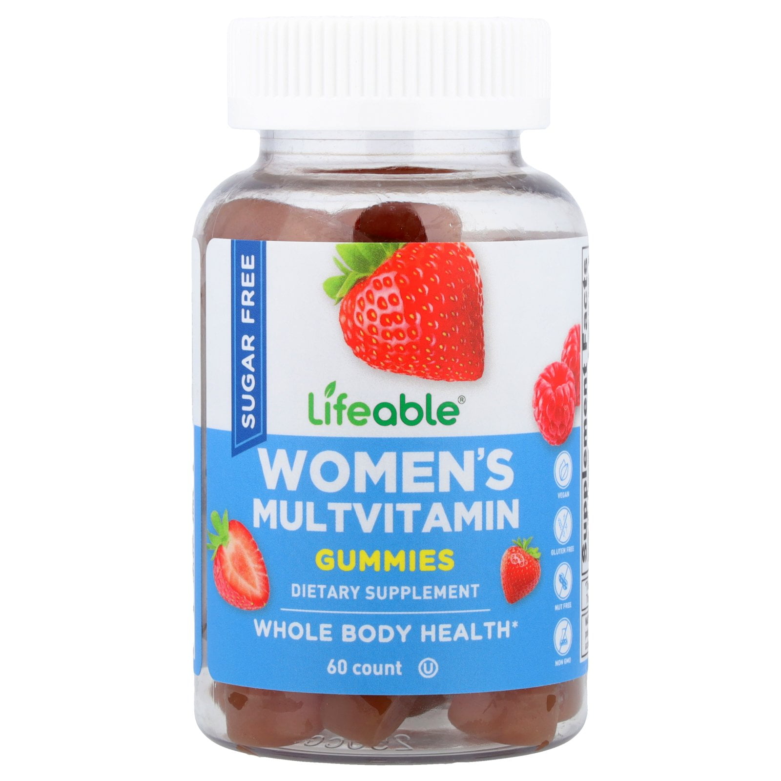 Lifeable Women's Multivitamin Gummies, Strawberry, 60 Gummies, Vegan ...