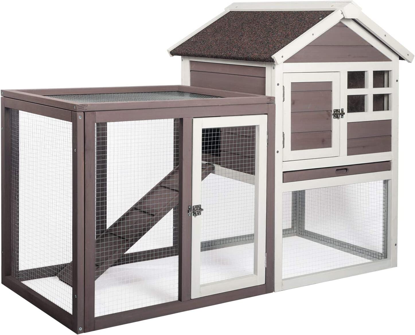 Lifeand 48" L Deluxe Wooden Rabbit Hutch Chicken Coop Hen House, Indoor ...