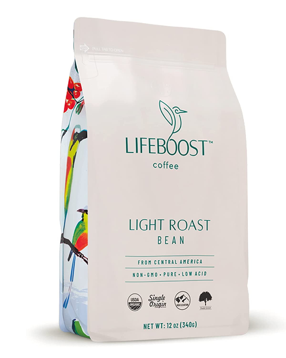 Lifeboost Coffee Light Roast Coffee Beans - Low Acid Organic Light ...