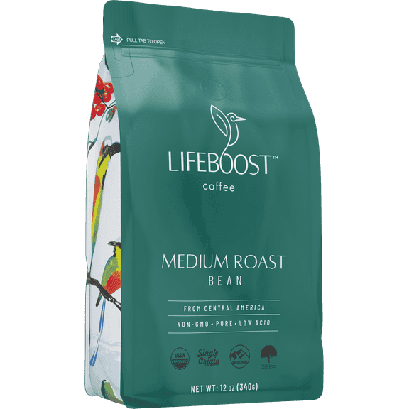 Lifeboost Light Roast Ground Coffee - Non-GMO Single Origin Low Acid ...