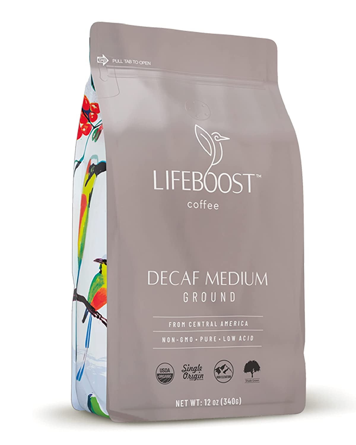 Lifeboost Coffee Medium Roast Swiss Water Decaf Coffee Ground - Low ...