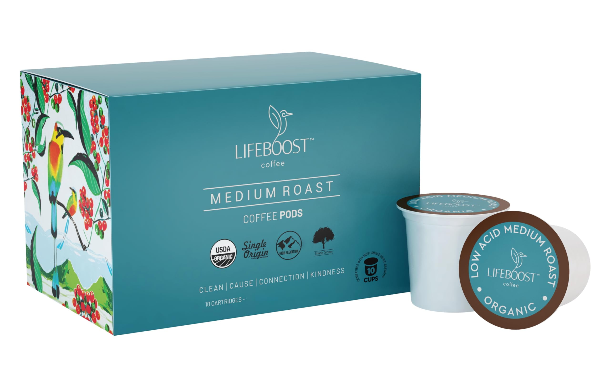 Lifeboost Medium Roast Low Acid Coffee K Cups - Single Origin Mold Free ...