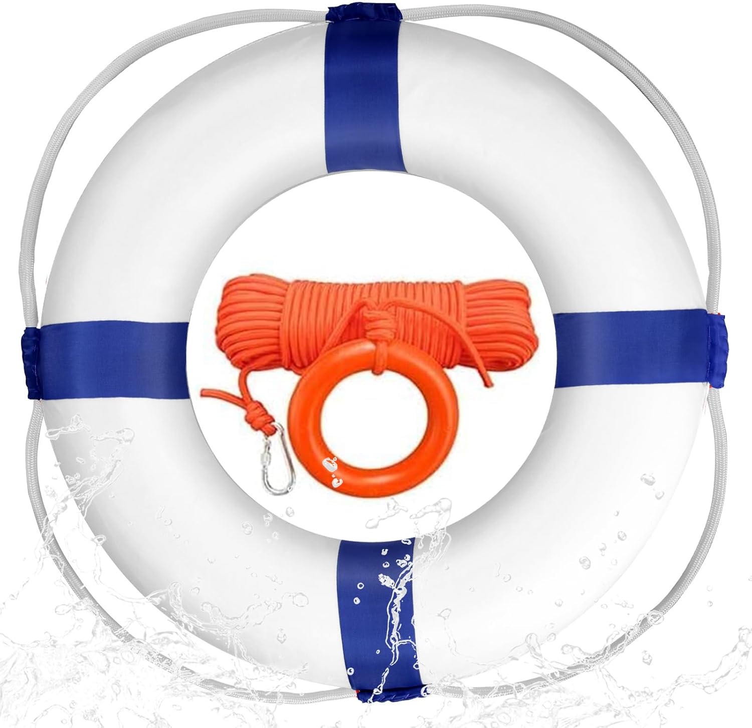 Lifebuoy Set 20Inch Life Preserver Ring and Water Floating Lifesaving ...