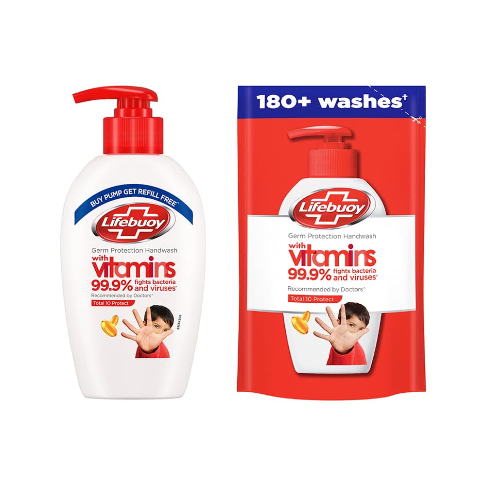 Lifebuoy Total 10 Germ Protection Liquid Handwash, Fights Bacteria ...