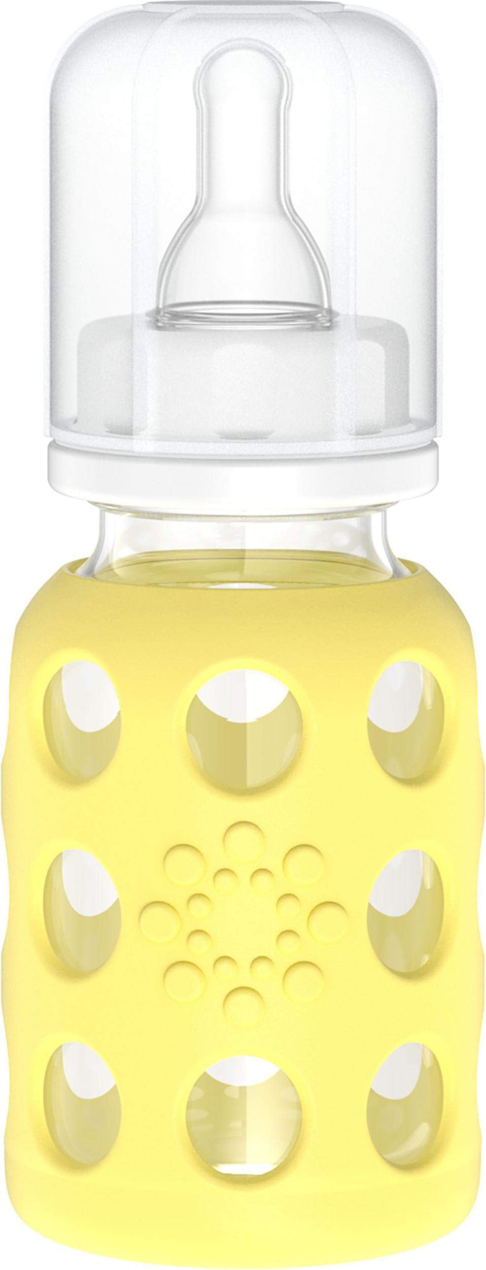 Lifefactory Glass Baby Bottle with Stage 1 Nipple and Protective ...