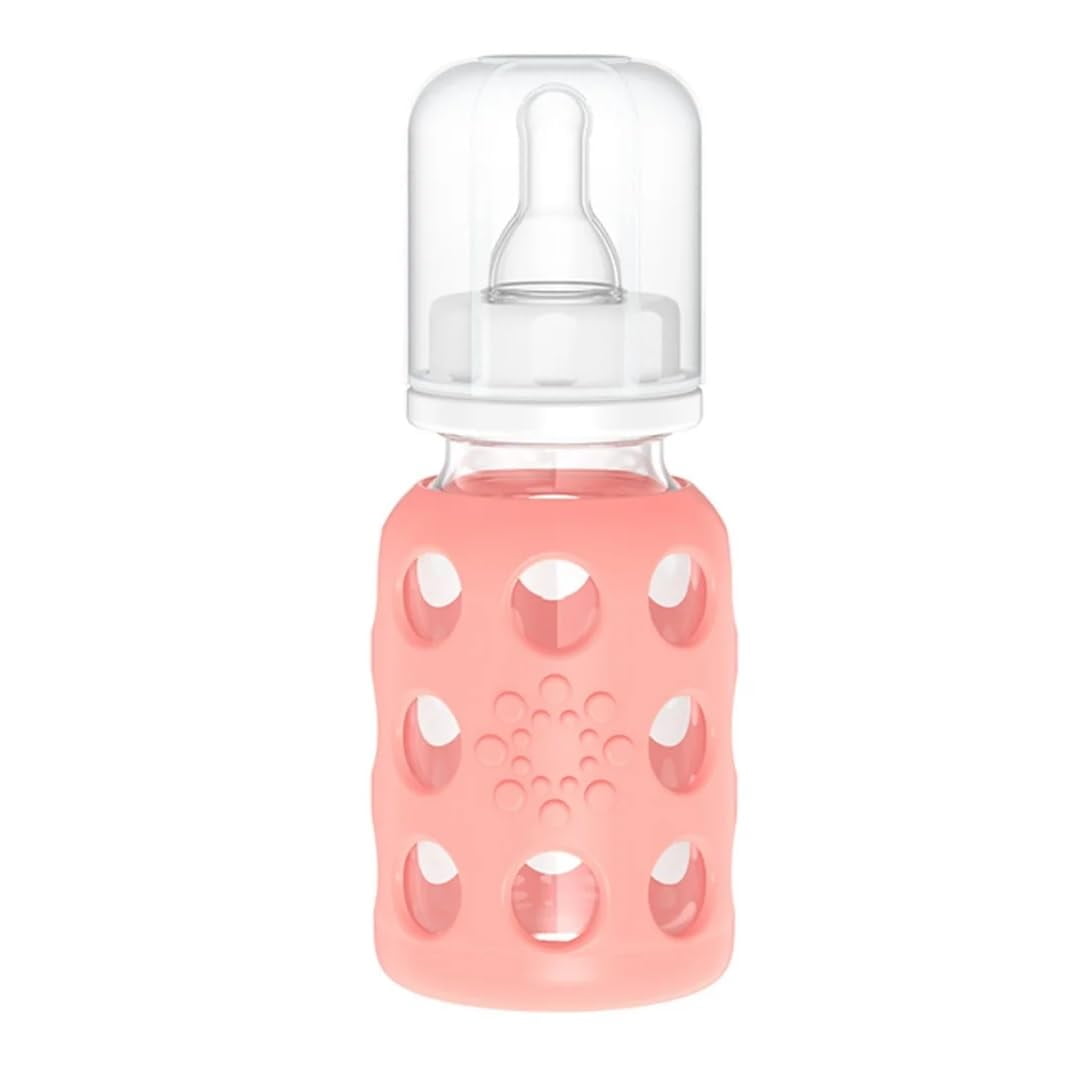 Lifefactory Glass Baby Bottle with Stage 1 Nipple and Protective ...