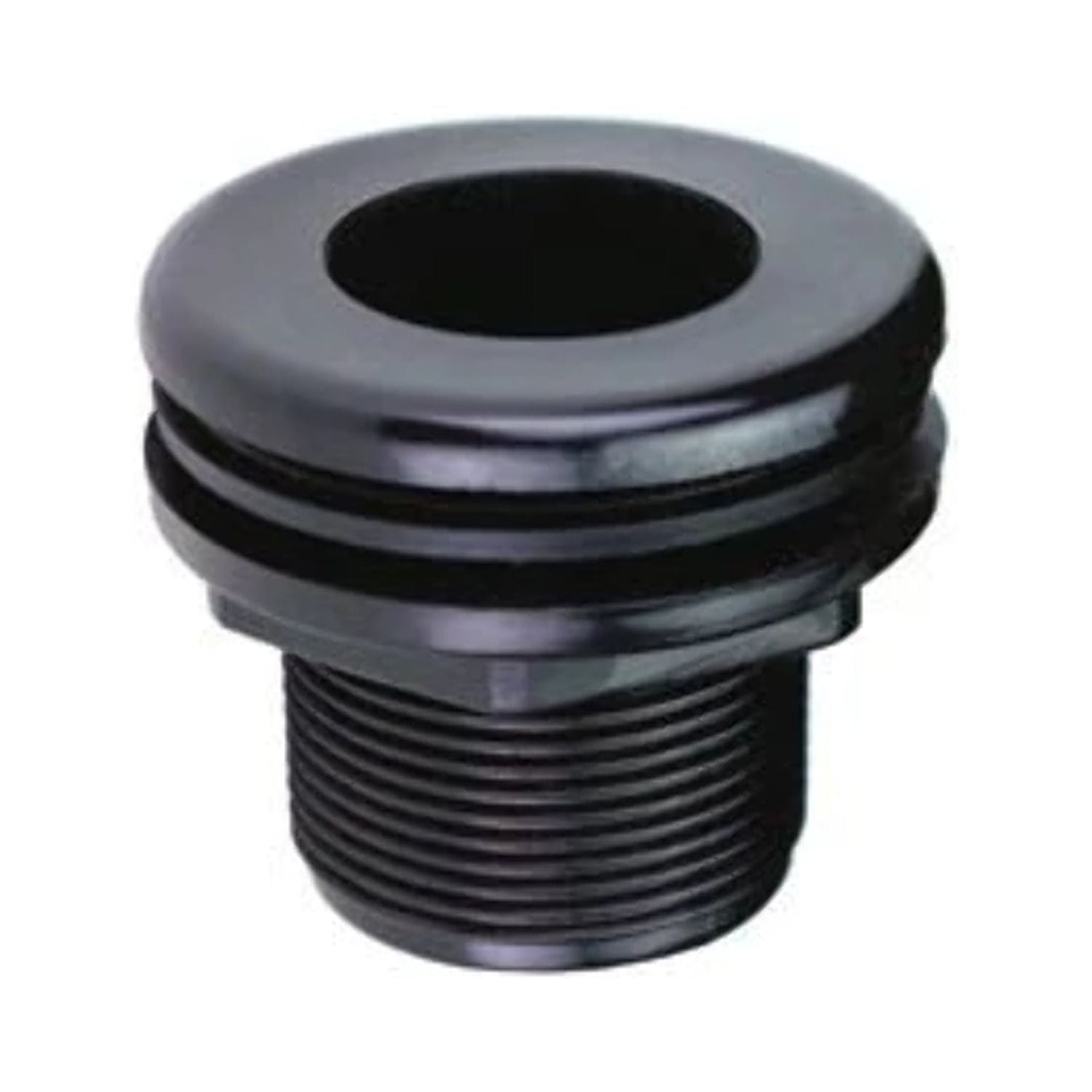 Lifegard Aquatics Double Threaded Bulkhead - Black - 1" (1.75" Hole ...