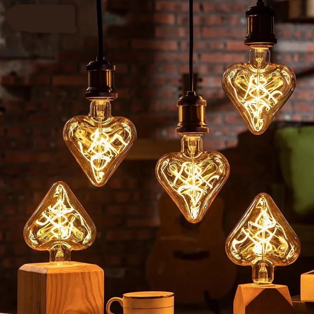 Lifegard Lighting - Vintage LED BULB E26/E27 4W 125 HEART SHAPE SPIRAL ...