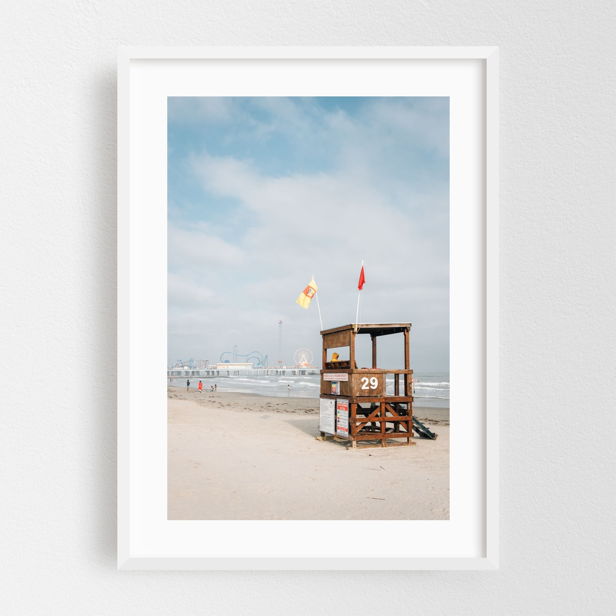 Lifeguard, Galveston - Galveston Texas Photography White Framed Wall ...