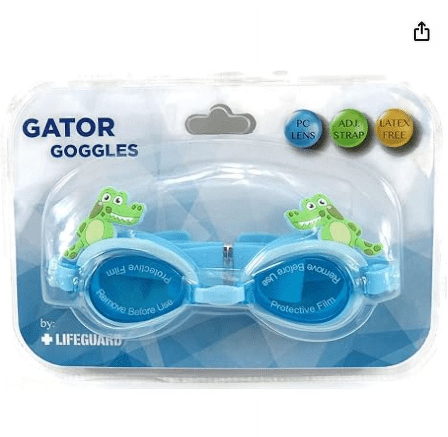 Lifeguard Kid Unisex Blue/Green Latex Free Gator Swim Goggles - Walmart.com