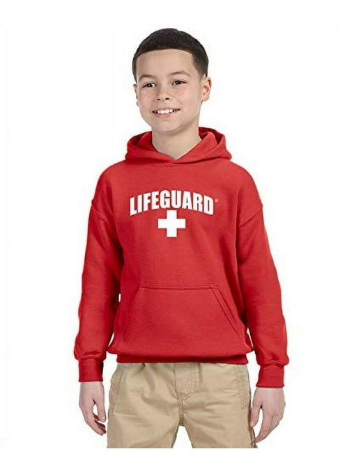 Lifeguard Hoodie Kids Life Guard Sweatshirt Red Small (6-8) - Walmart.com
