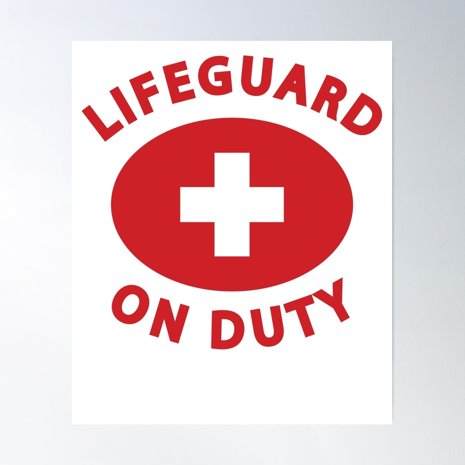 Lifeguard On Duty Lifeguarding Red Cross Emblem Nurse And Doctor Poster ...