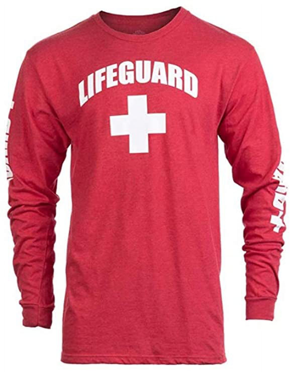 Lifeguard, Red or White Unisex Uniform Costume Long Sleeve T-Shirt Men ...