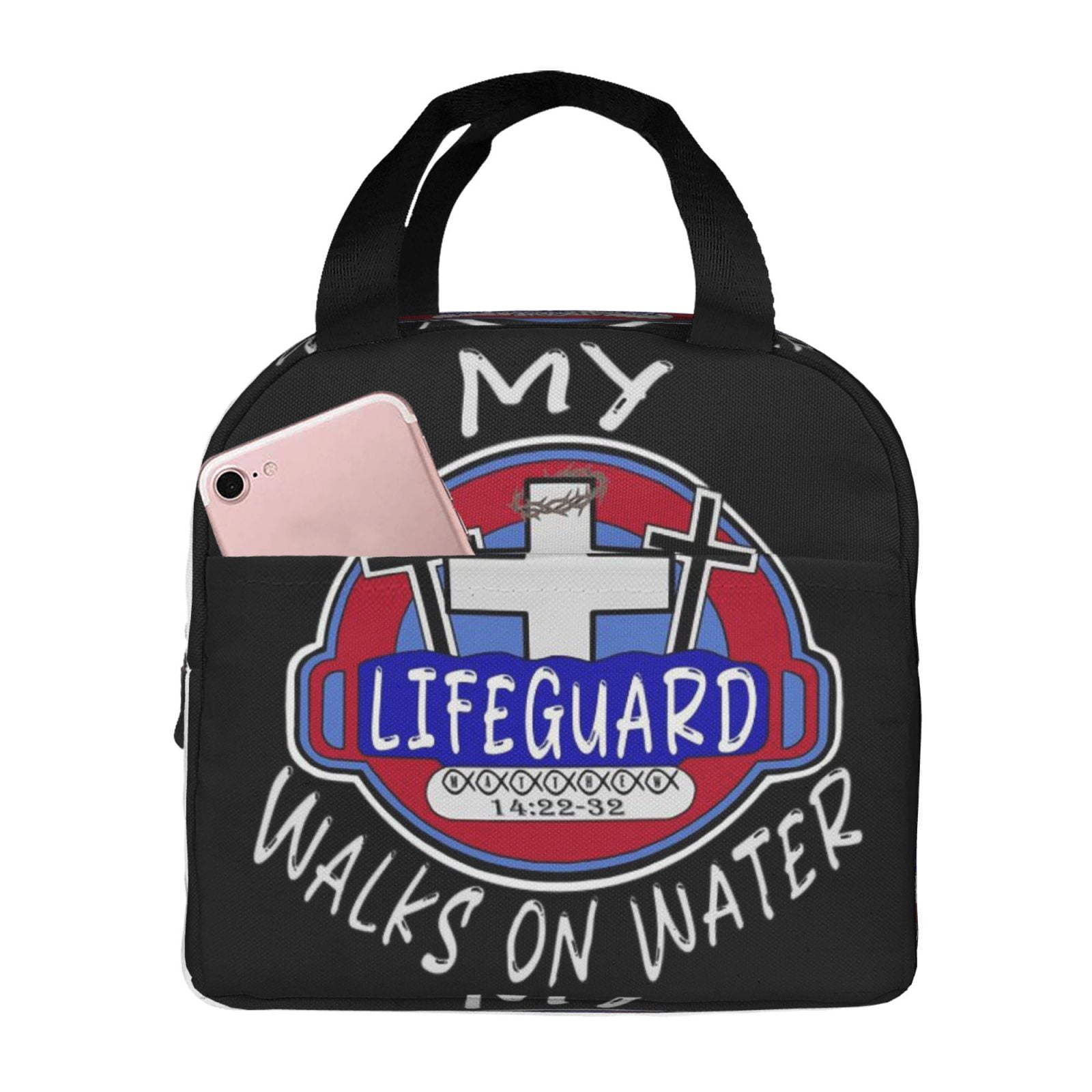 My Lifeguard Walks On Water Mesh Lunch Bag Lunch Box For Women Men ...