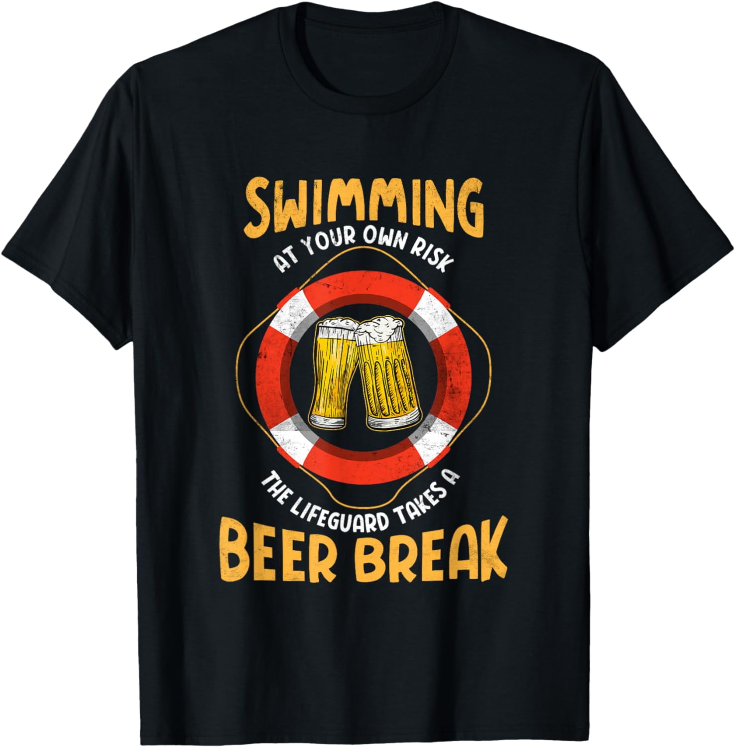 Lifeguard takes a beer break | Swimmer Funny Swimming Pool T-Shirt ...