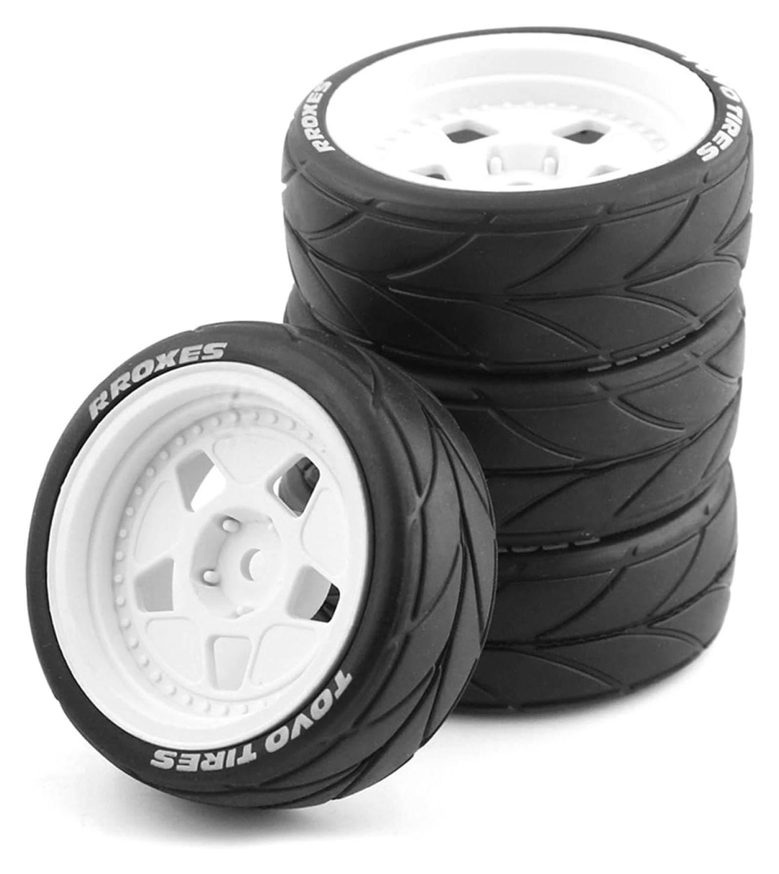 Lifehead 65mm On Road Rubber Tires& Wheels Rims 12mm Hex Hub for HPI ...