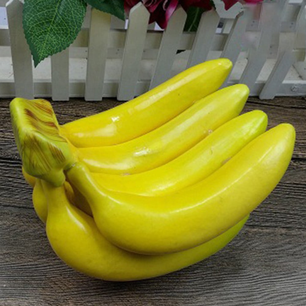 JINGT Artificial Bananas Lifelike Fake Plastic Fruit Kitchen Display ...