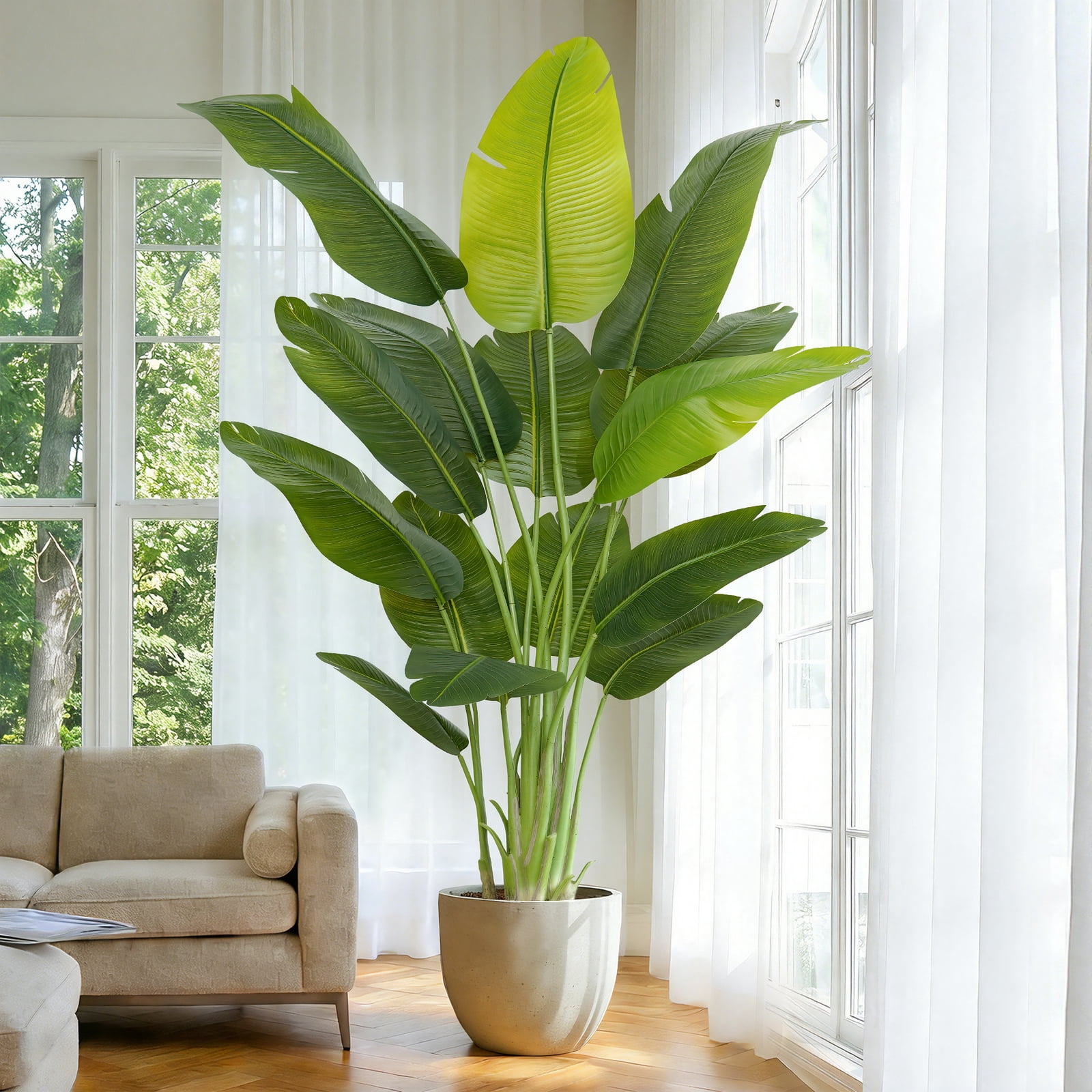 Keeplush 6.6FT Bird of Paradise Artificial Plant Tall Faux Tree ...