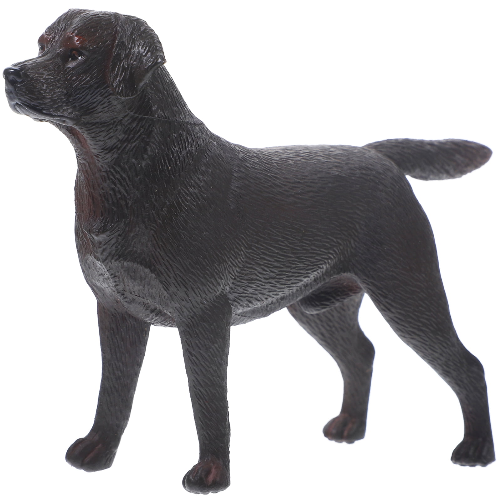 OUNONA Dark Brown Small Dog Statue Made of Plastic for Home Decor Vivid ...