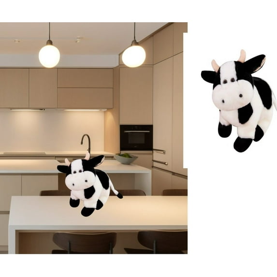 Lifelike Farm Cow Soft Stuffed Animal Realistic Cuddly Cattle Figure ...
