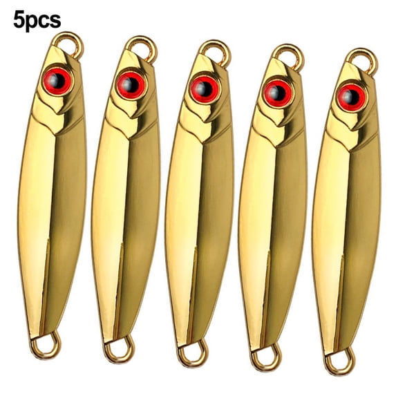 Lifelike Mackerel Bass Cod Bait Fishing Sequins Long Casting Lures 5Pcs ...