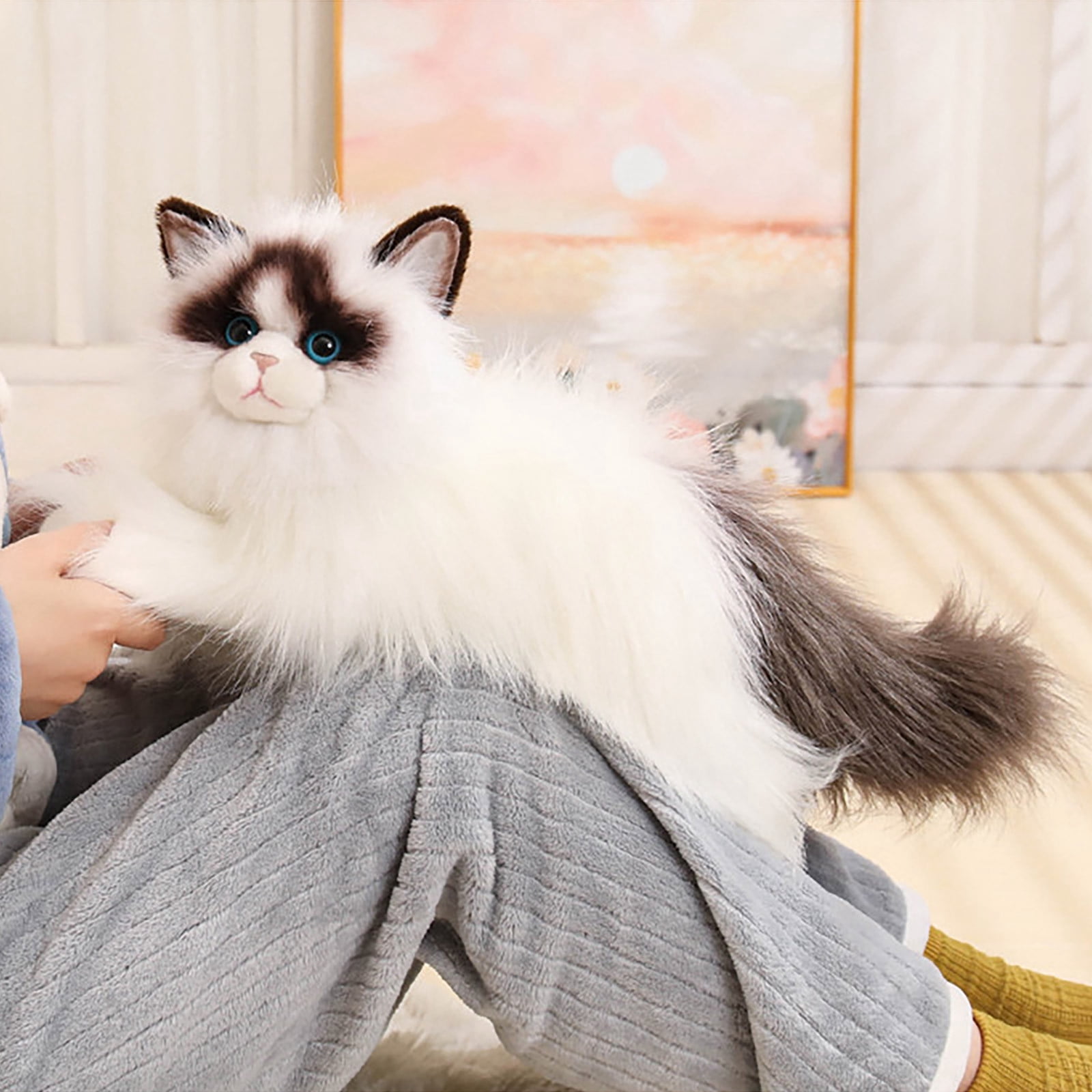 Lifelike Plush Cat Toy - Ultra Soft Realistic Stuffed Animal Kitten ...