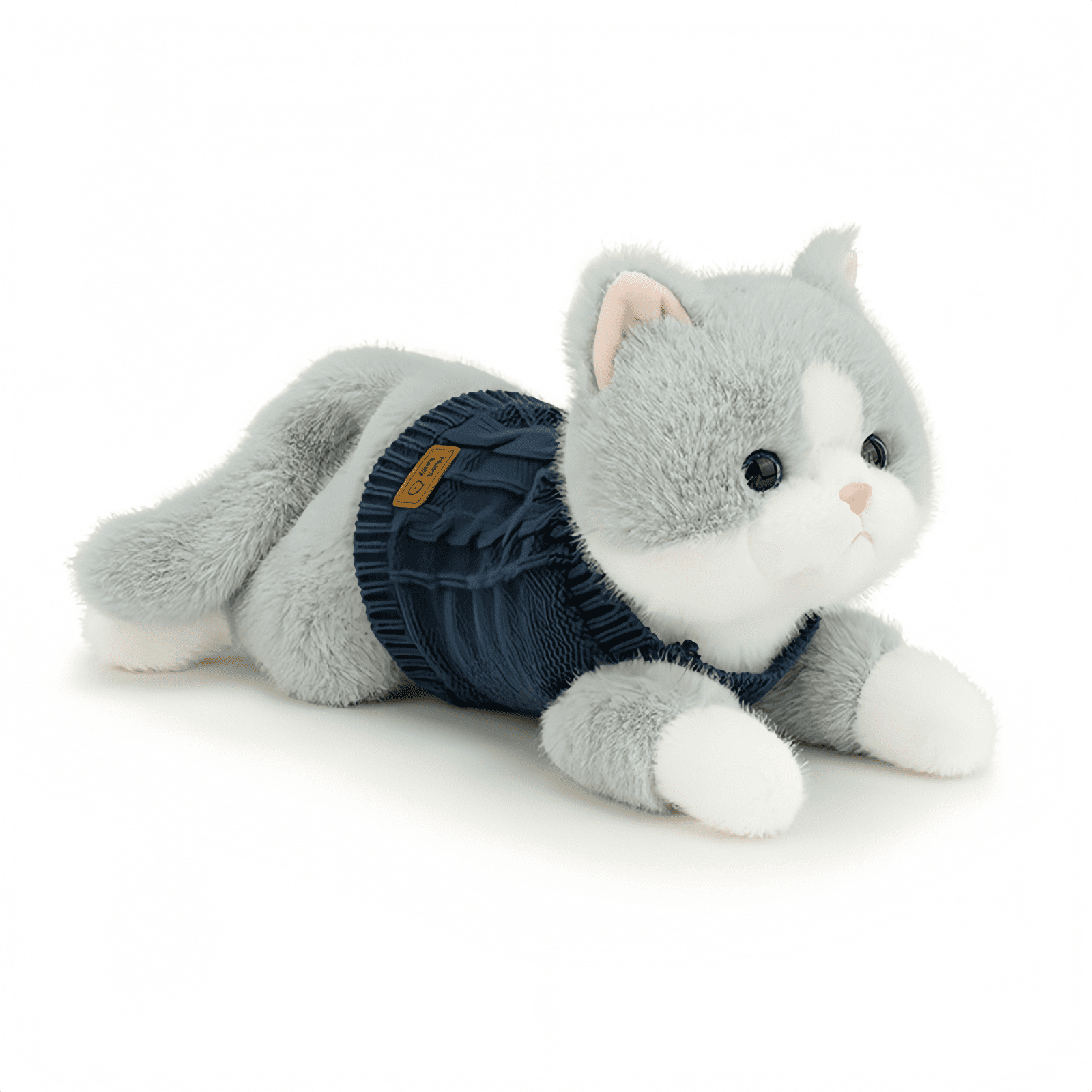 Lifelike Plush Cat with Soft Knitted Sweater, Cozy Decorative Stuffed ...