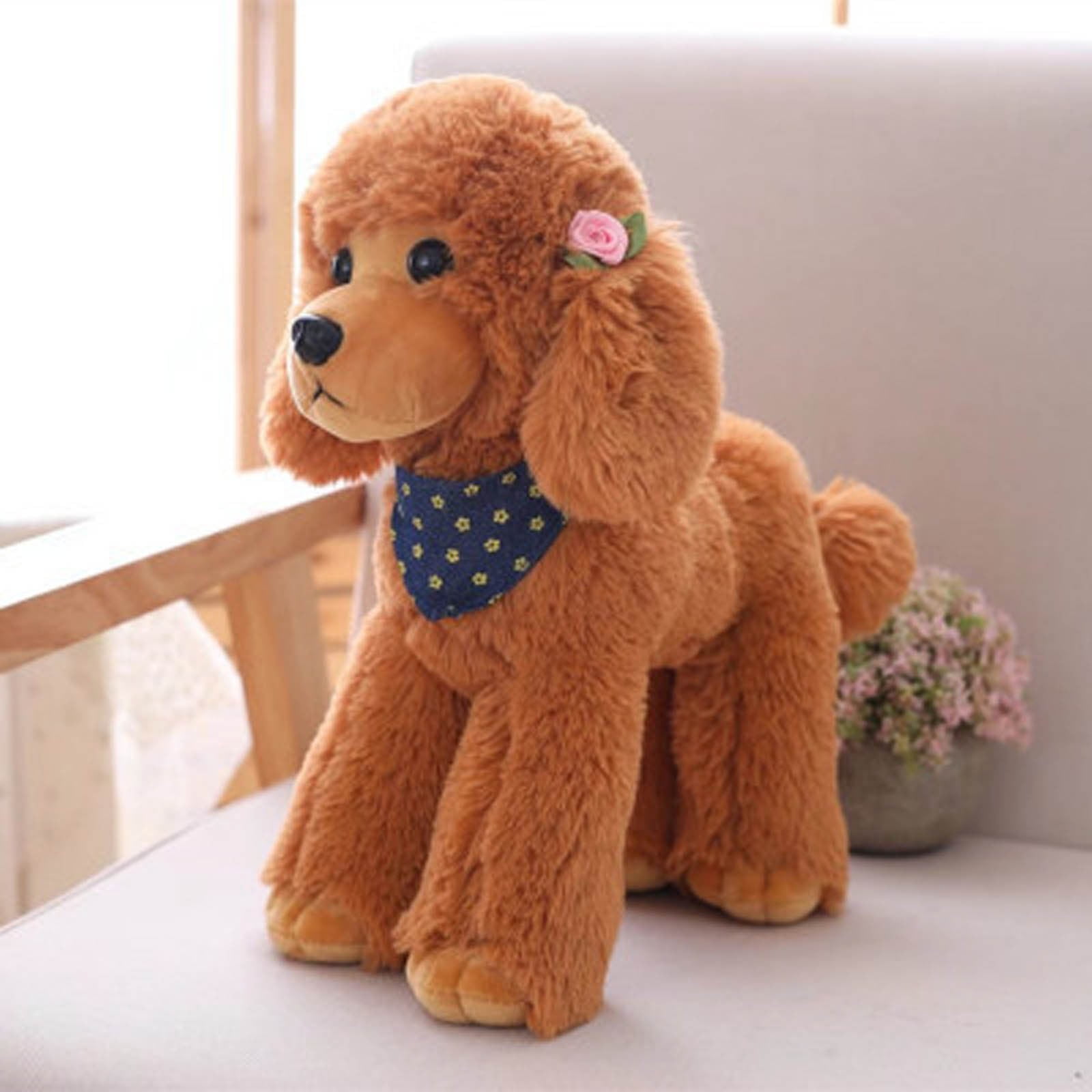 Lifelike Poodle Plush Toy – High Simulation Stuffed Animal Dog Gift for ...