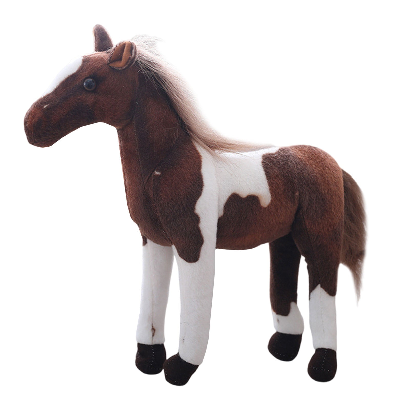 Lifelike Realistic Stuffed Animal Pinto Horse Plush Toy - Standing Pose ...