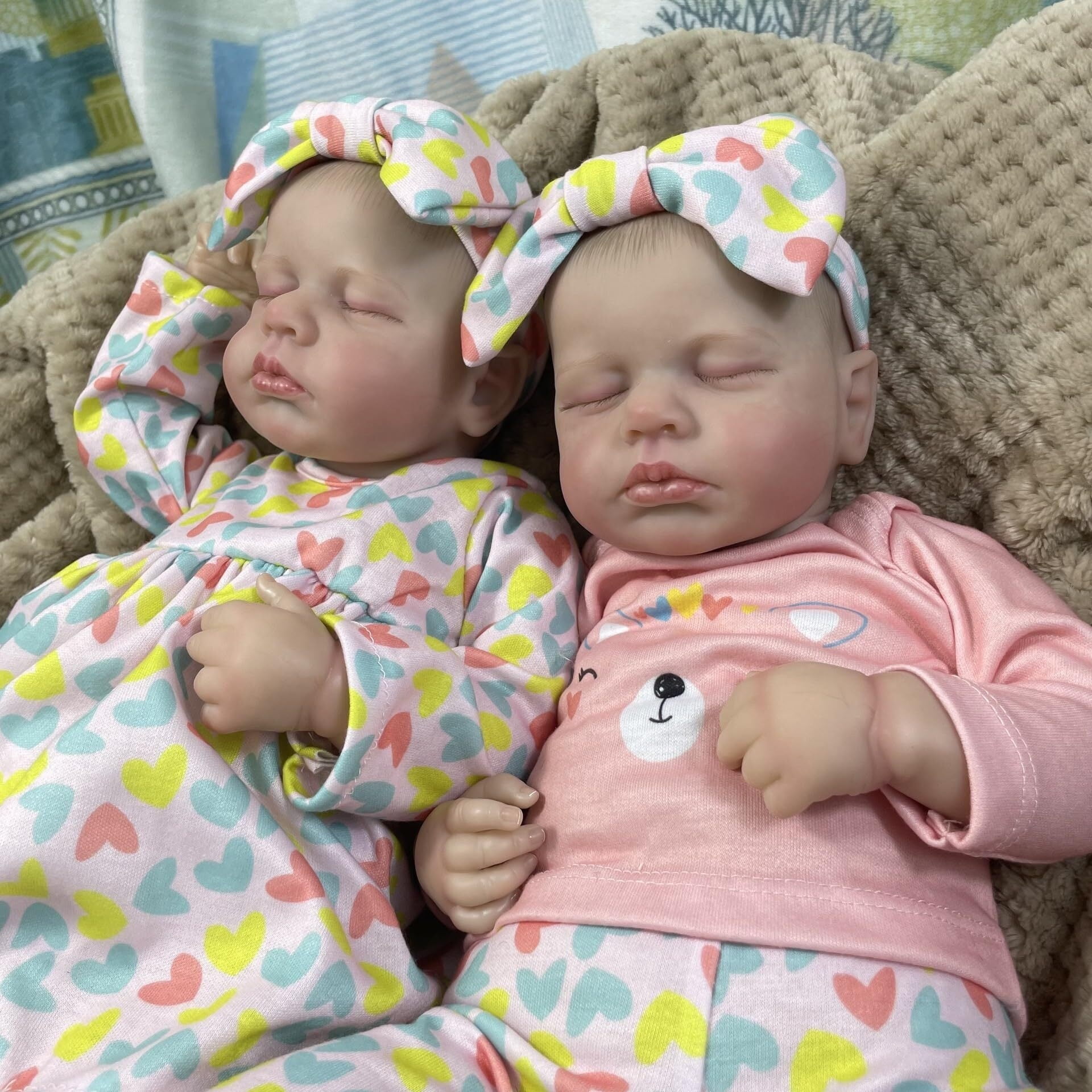 Lifelike Reborn Baby Dolls Twins 19 Inch Full Body Silicone Realistic ...