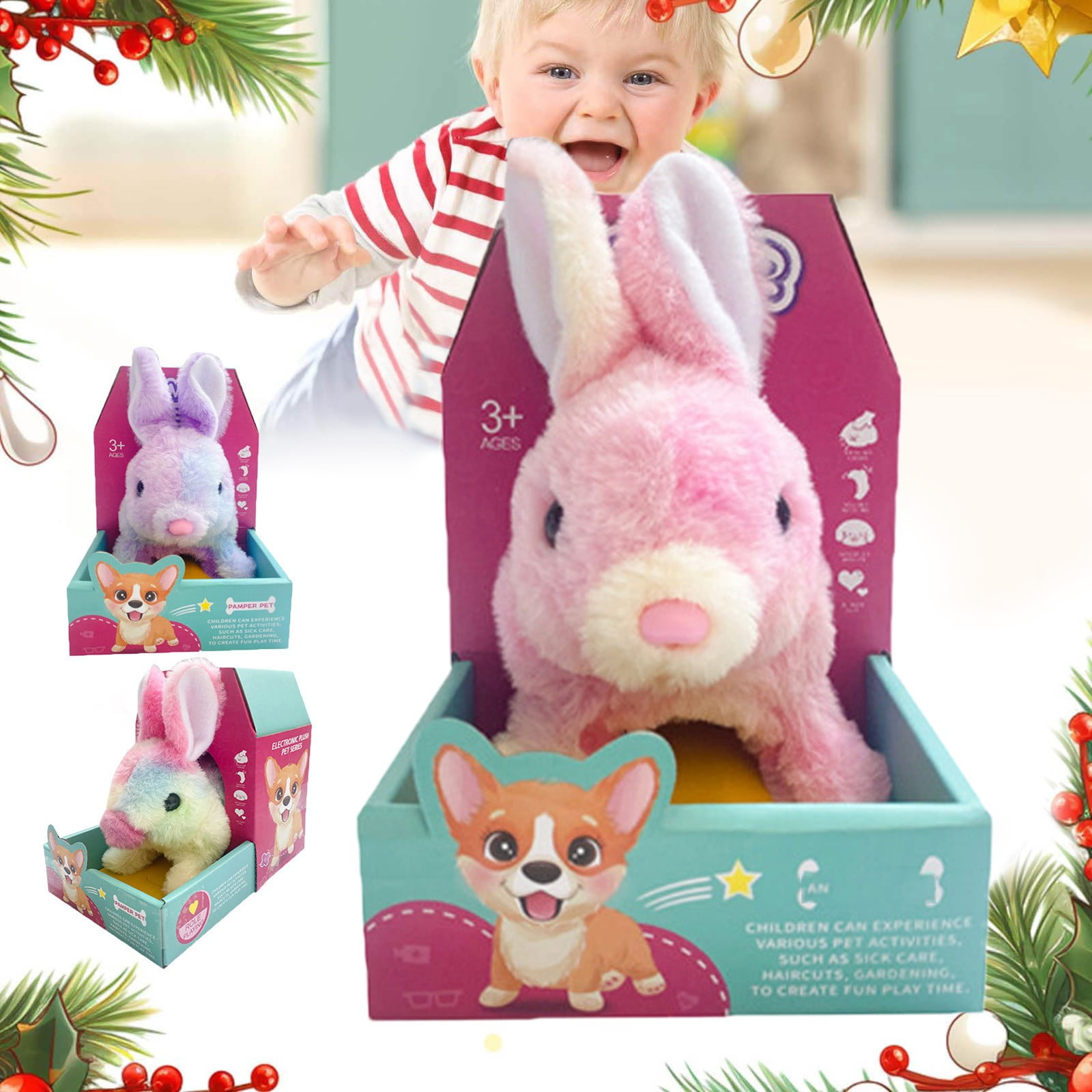 Lifelike Robotic Rabbit Realistic Walking Robot Bunny Toy In Random ...