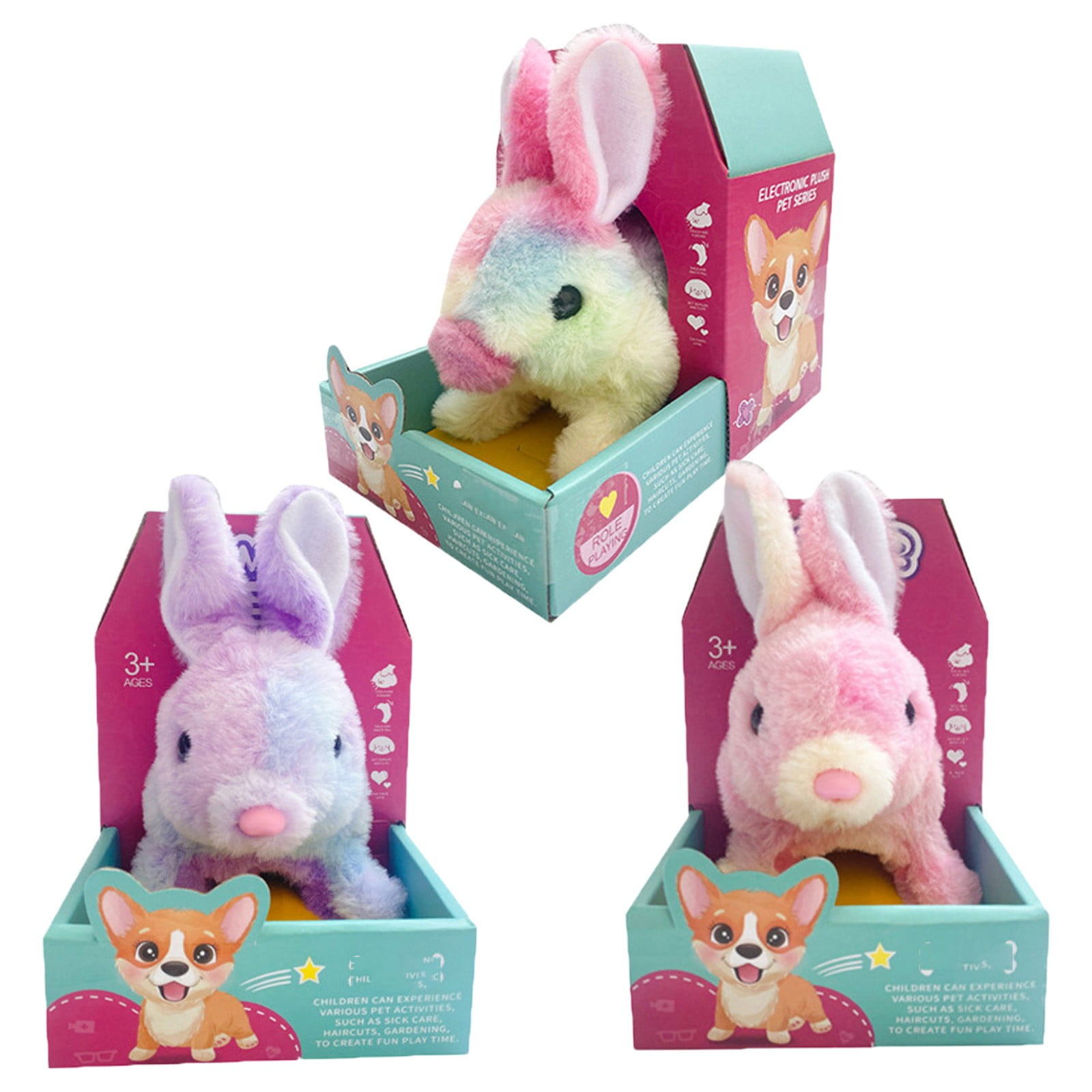 Lifelike Robotic Rabbit Realistic Walking Robot Bunny Toy Interactive ...