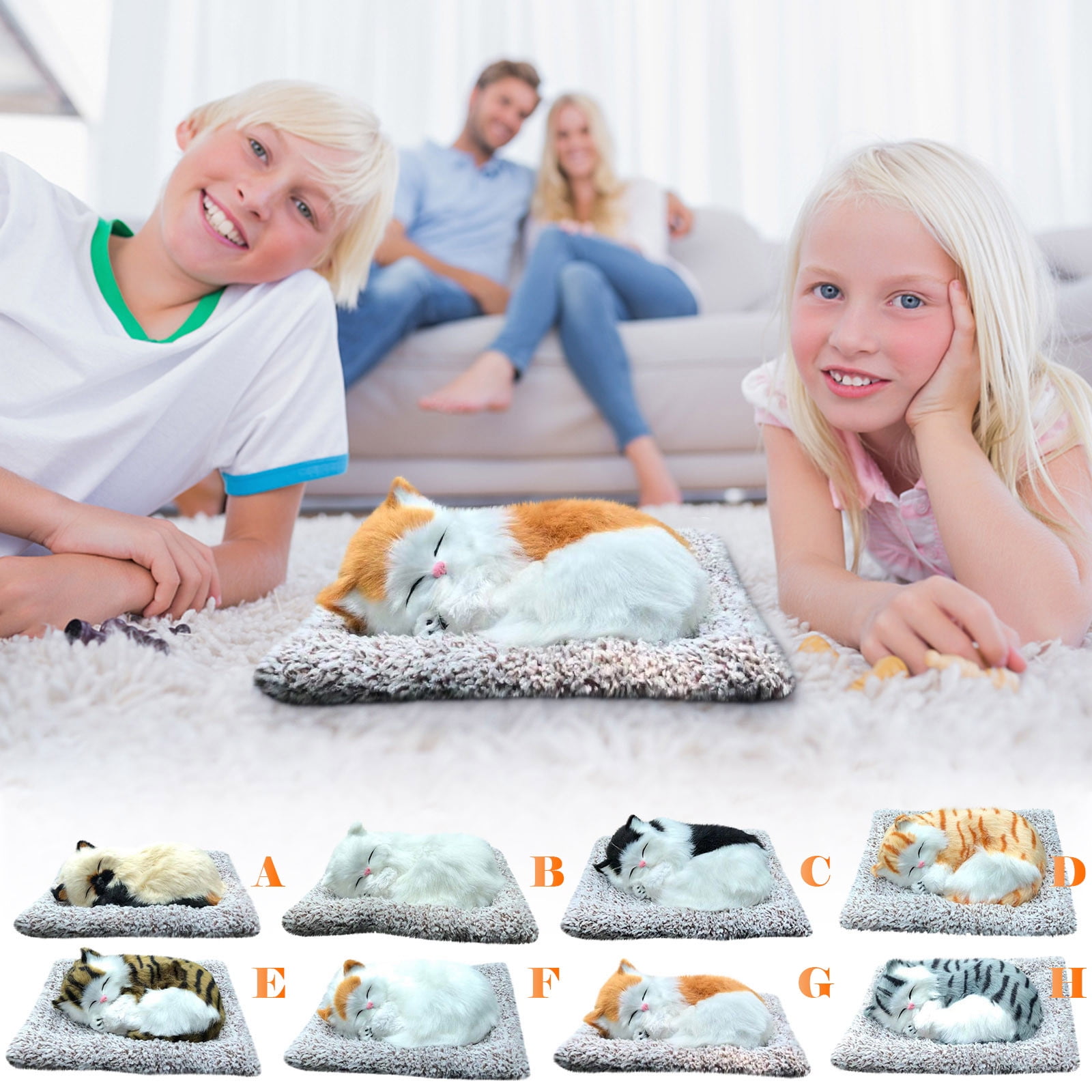 Lifelike Simulation Cat Toy - Interactive Meowing Plush Kitten with ...