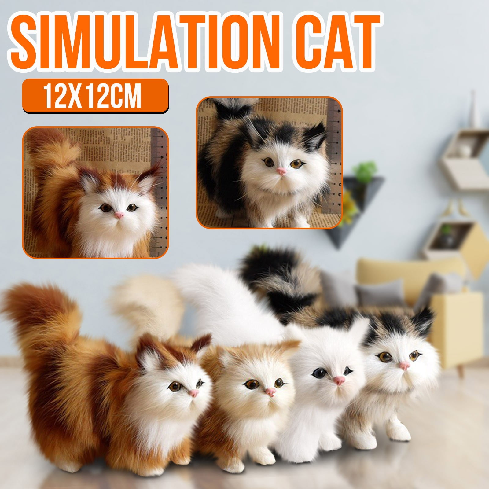 Lifelike Simulation Plush Dog Toy - 12x6x12cm Fabric Desktop Decoration ...