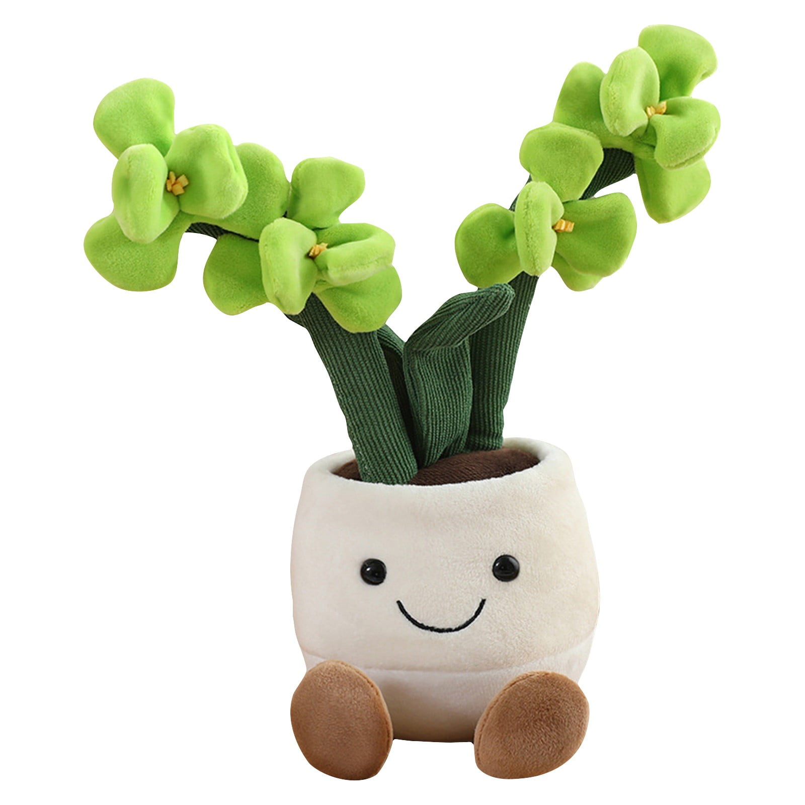 Lifelike Succulent Potted Plants Plush Toys Stuffed with Smiley Face ...