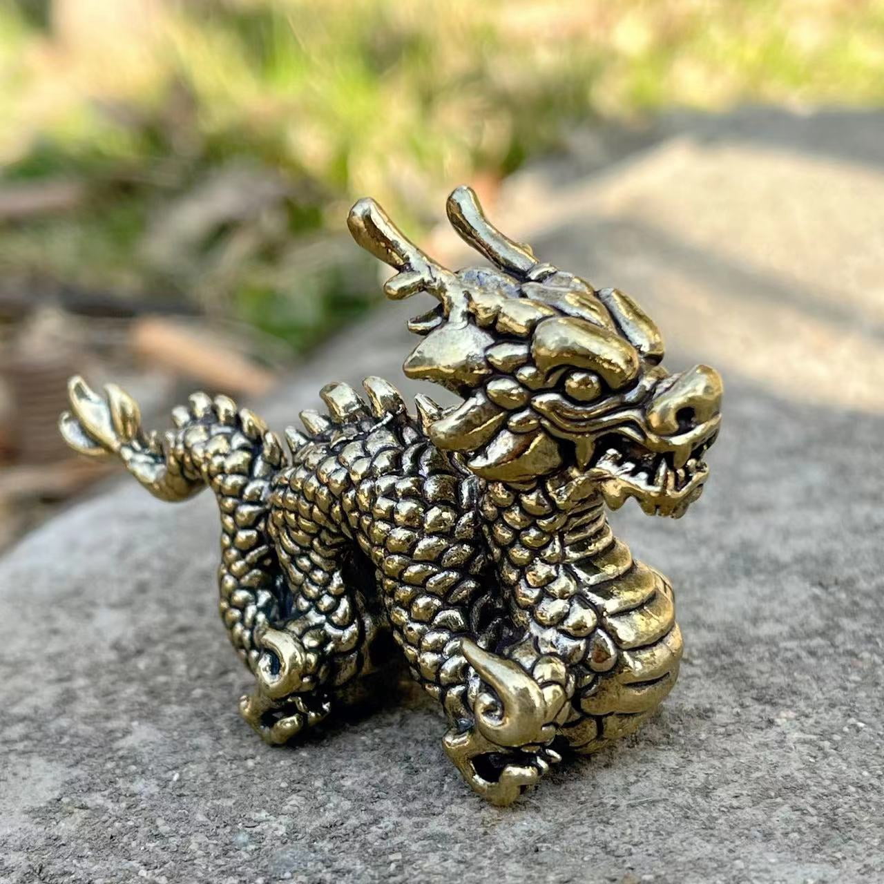 Lifelike dragon pure copper handicraft,brass art dragon and beast ...