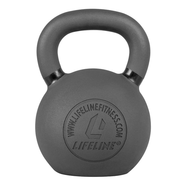 Free Shipping! Lifeline Fitness 80 lb Cast Iron Single Black Kettlebell ...