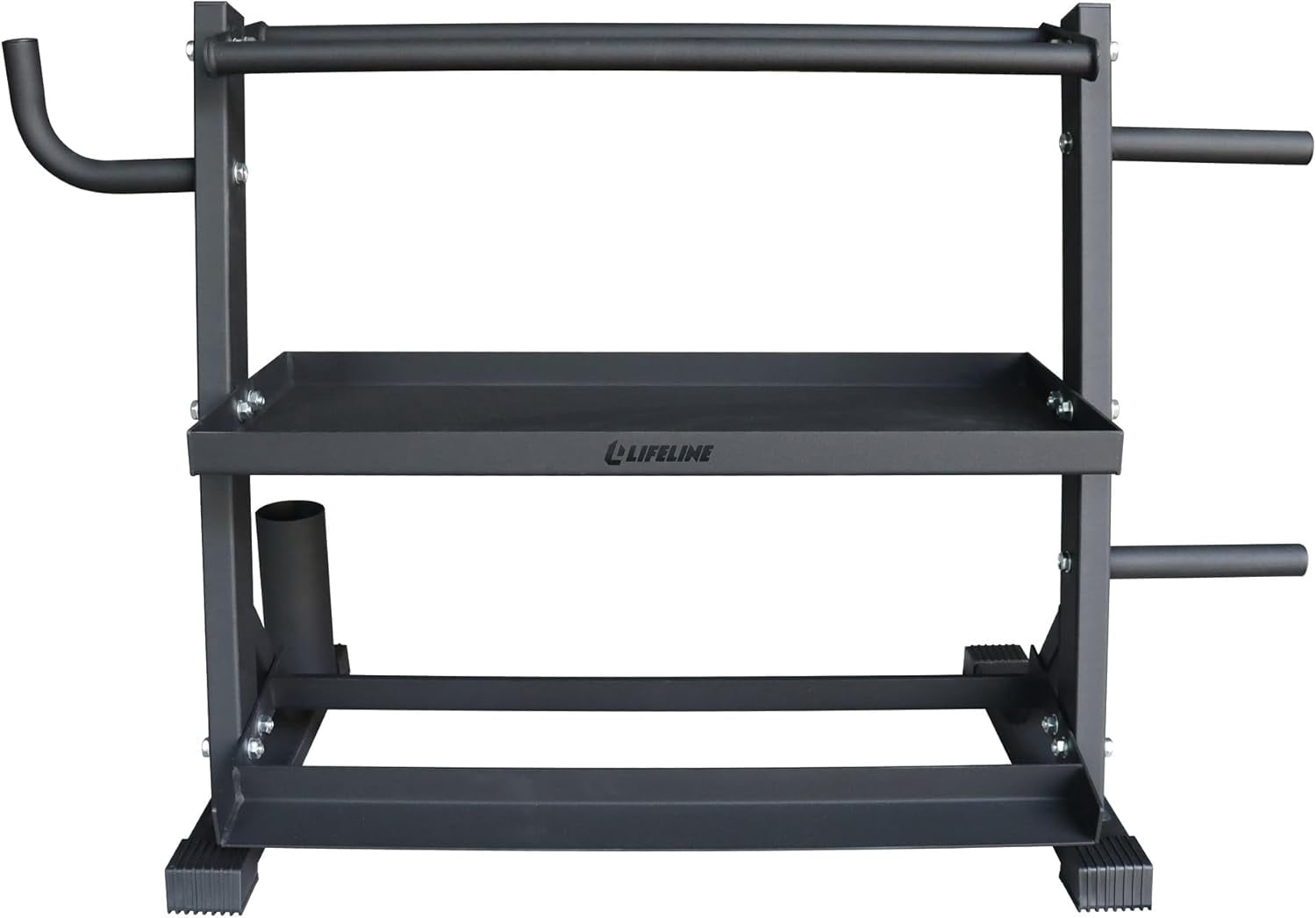 Lifeline Fitness Home Gym 3-Shelf Dumbbell and Kettlebell Storage Rack ...